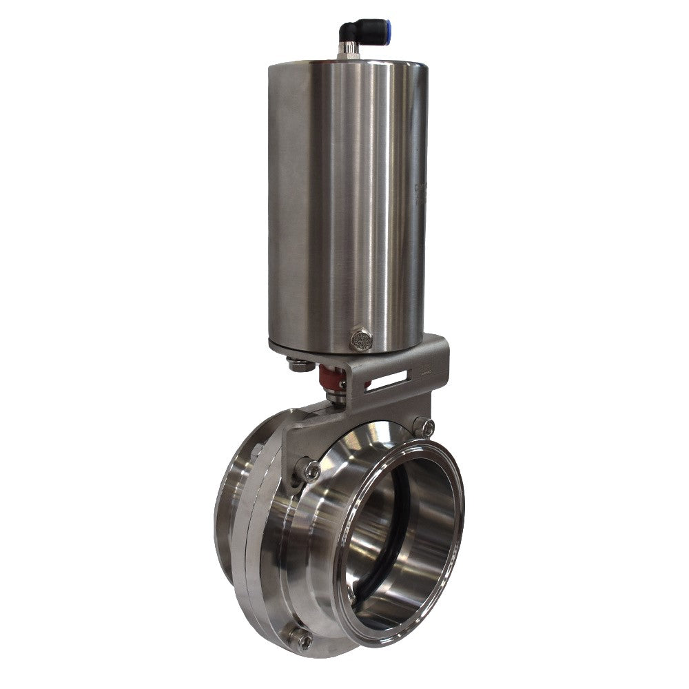 Válvula Mariposa Clamp | Actuador Neumático | Acero Inoxidable 316L ...